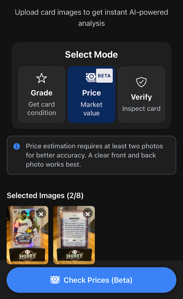 AI Card Grading Tool | Free Pre-Grade Analysis | HobbyMonitor